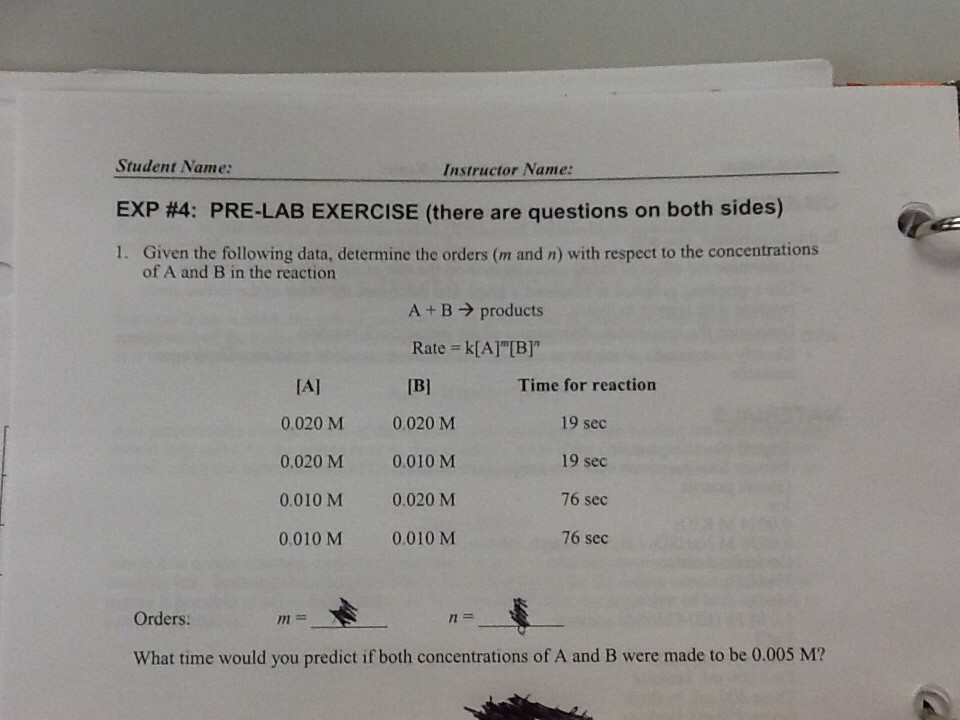 Solved Student Name: EXP #4: PRE-LAB EXERCISE (there are | Chegg.com