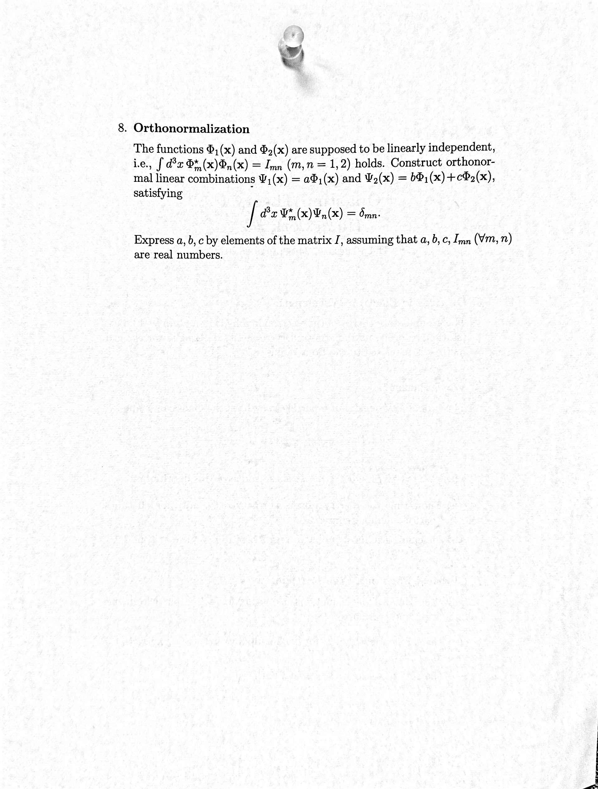 Solved OrthonormalizationThe functions Φ1(x) ﻿and Φ2(x) ﻿are | Chegg.com