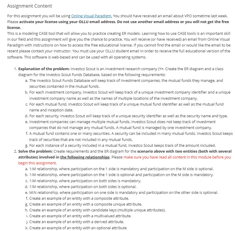 Solved Assignment ContentFor this assignment you will be | Chegg.com