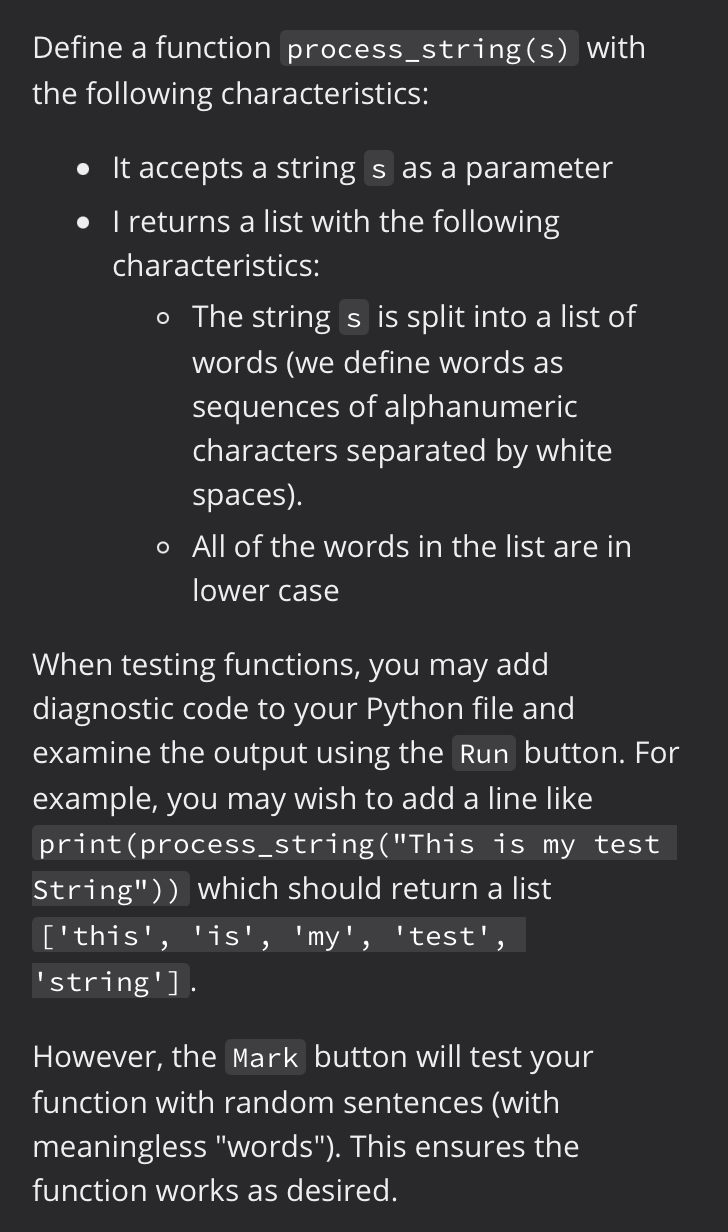 Solved Define a function process_string(s) with the | Chegg.com