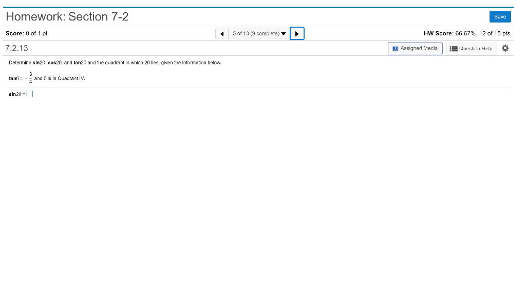 Solved Save Homework Section 7 2 Score 0 Of 1 Pt X 7 2 9 3