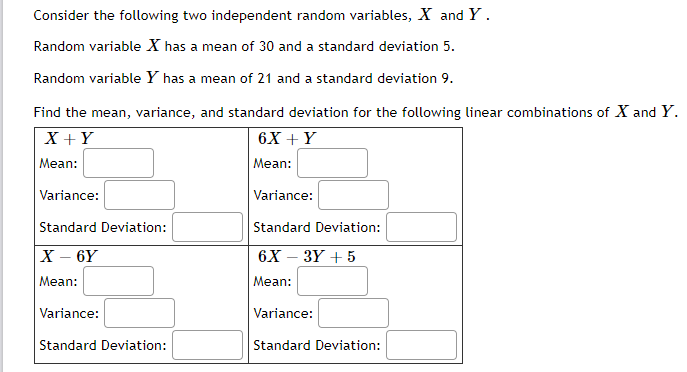 Solved Consider the following two independent random | Chegg.com