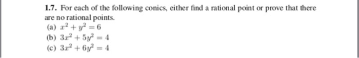 Solved 1.7. For each of the following conics, either find a | Chegg.com