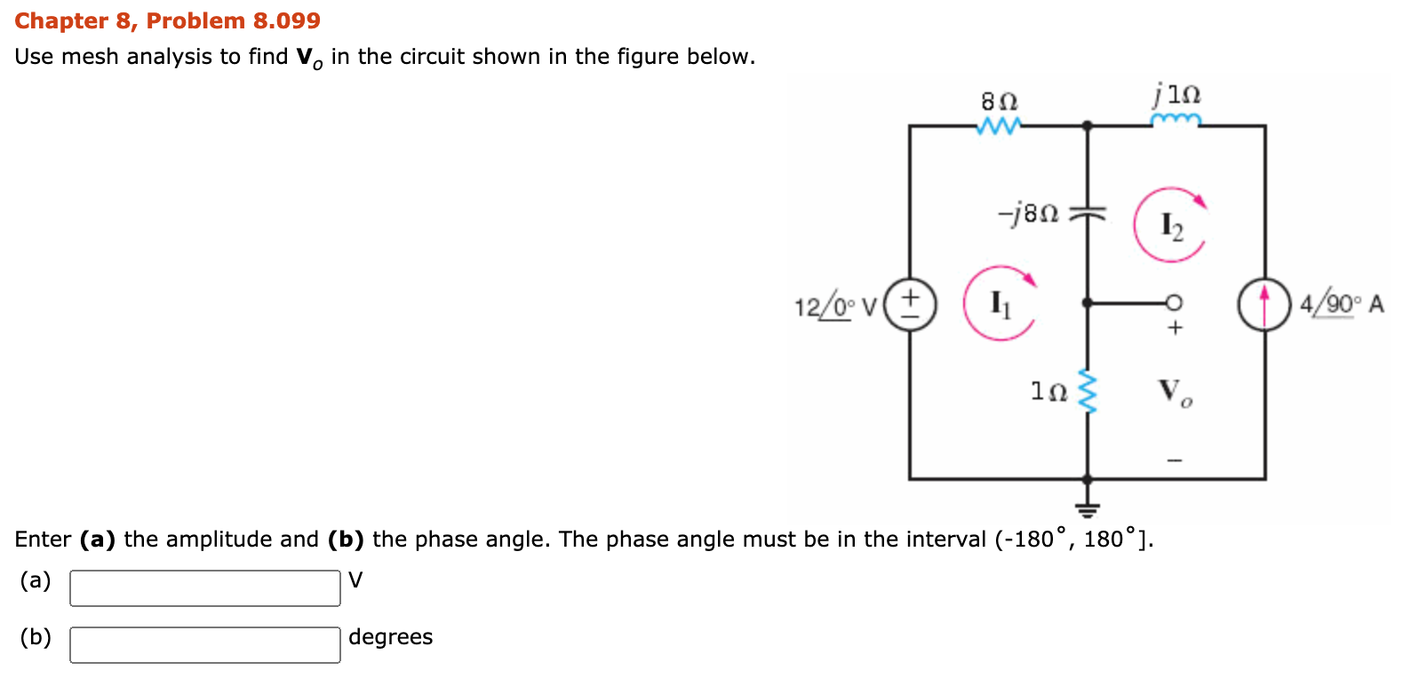 Solved Chapter 8, Problem 8.099 Use mesh analysis to find V. | Chegg.com