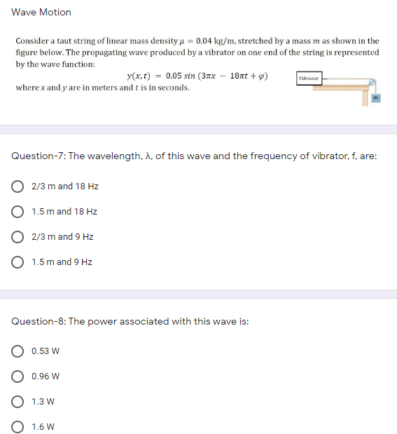 Solved Wave Motion Consider a taut string of linear mass | Chegg.com