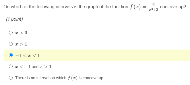 Solved On which of the following intervals is the graph of | Chegg.com