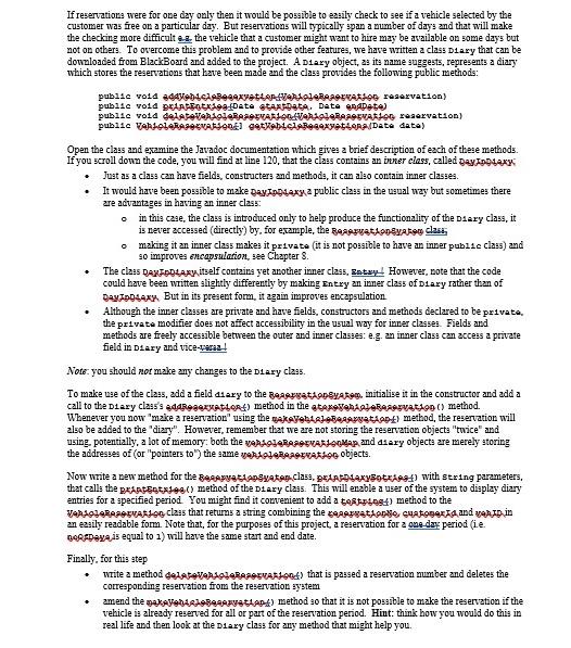 Solved Overview Your code from Part 3 models a reservation | Chegg.com