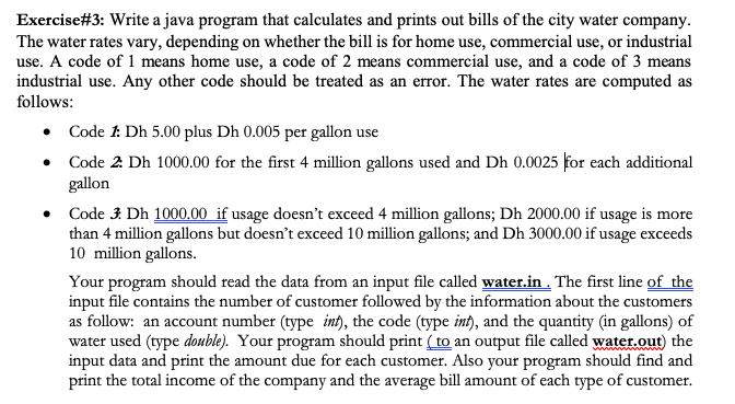 Solved Exercise#3: Write a java program that calculates and | Chegg.com