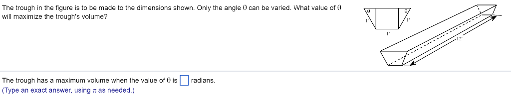 Solved The trough in the figure is to be made to the | Chegg.com