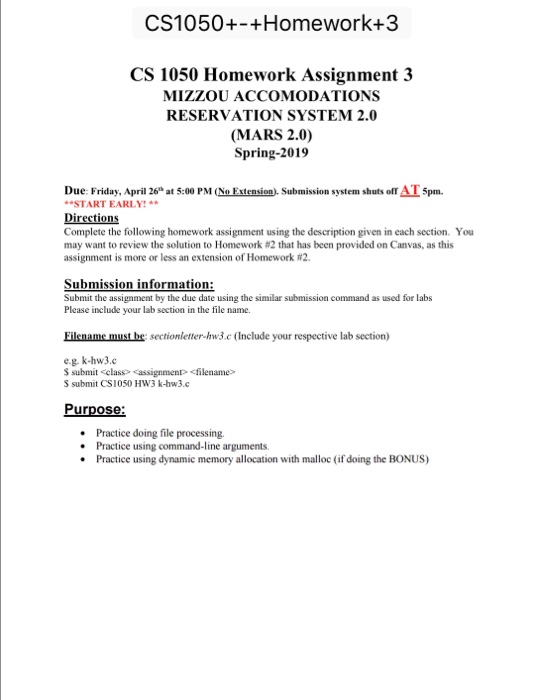 Solved CS1050+-+Homework+3 CS 1050 Homework Assignment 3 | Chegg.com