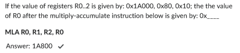 Solved If the value of registers R0..2 is given by: 0×1 | Chegg.com