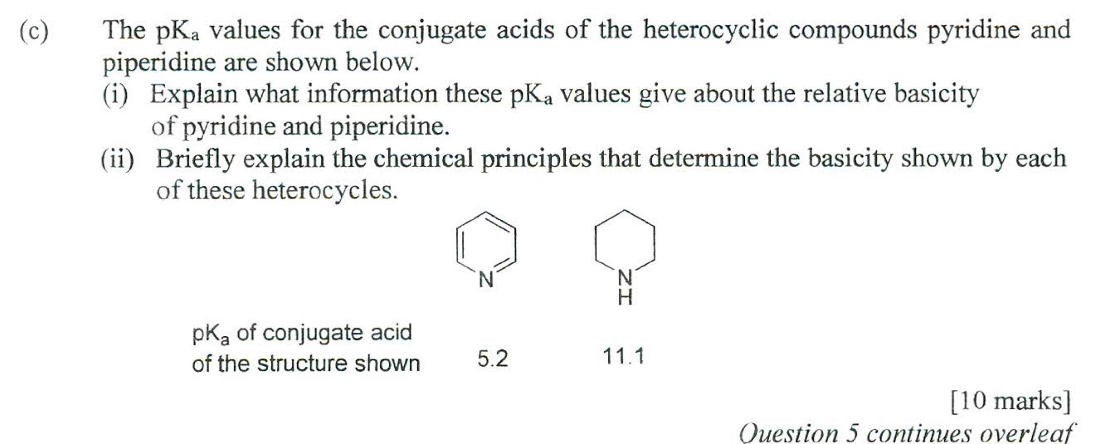 Solved The pKa values for the conjugate acids of the | Chegg.com