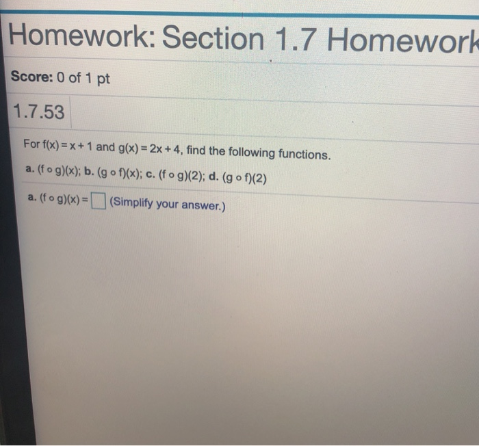 Solved Homework Section 1 7 Homework Score 0 Of 1 Pt