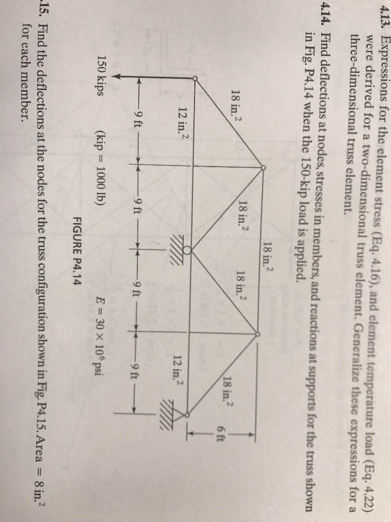 Solved Find deflections at nodes, stresses in members, and | Chegg.com
