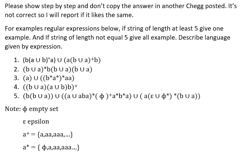 Solved Please show step by step and don't copy the answer in | Chegg.com