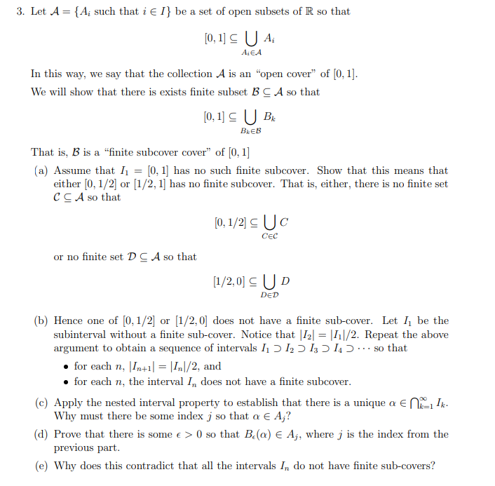 Solved 3. Let A={Ai such that i∈I} be a set of open subsets | Chegg.com