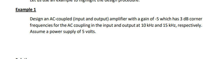 Solved 1. Repeat example 1, but assume an amplifier with a | Chegg.com