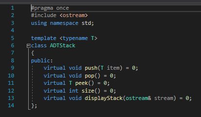 Solved LinkedStack.h a + X ADTStack.h a Source.cpp ô * | Chegg.com