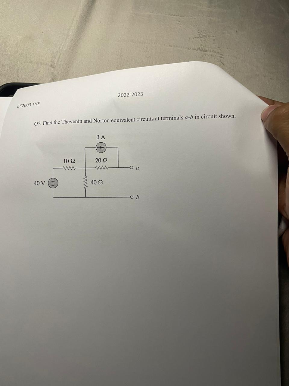 Solved Q7. Find the Thevenin and Norton equivalent circuits | Chegg.com