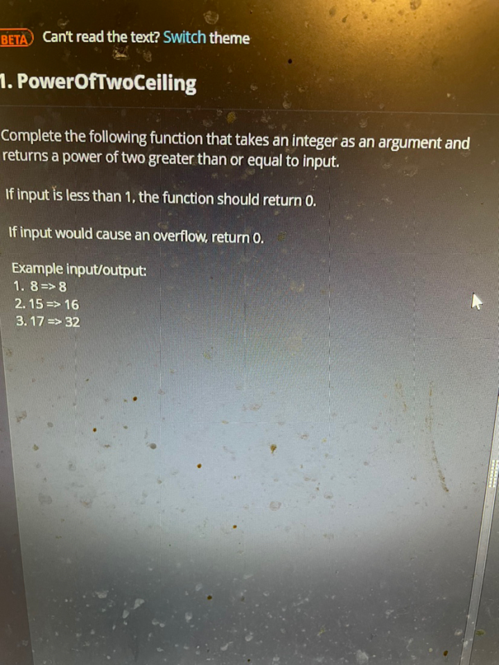 Solved BETA Can't read the text? Switch theme 1. | Chegg.com