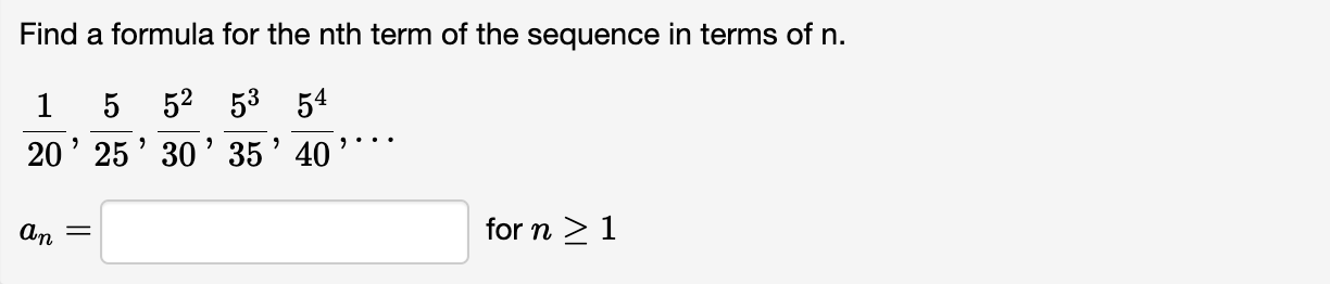 Solved Find a formula for the nth term of the sequence in | Chegg.com