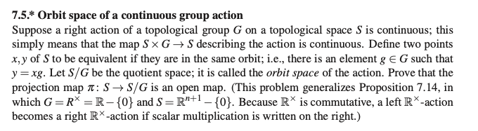 Solved 7.5.* Orbit space of a continuous group action | Chegg.com