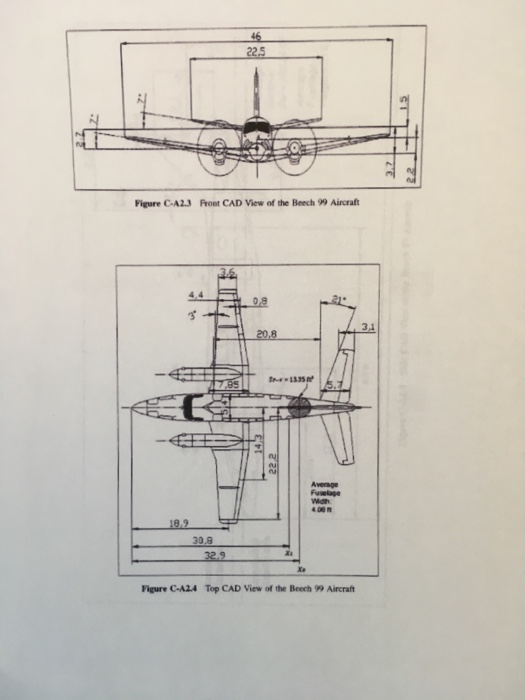 Solved Using the geometry given for the Beech 99 aircraft, | Chegg.com
