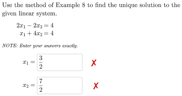 Use The Method Of Example 8 ﻿to Find The Unique 