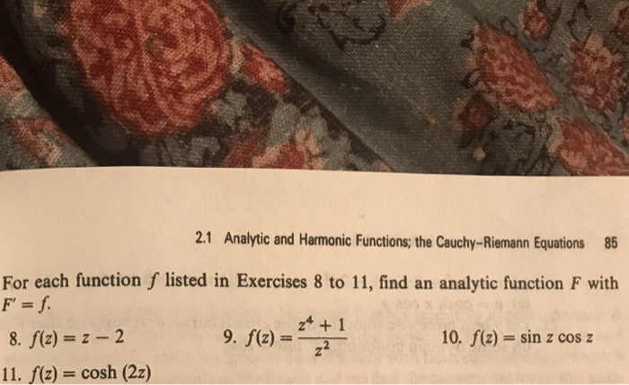 Solved 2.1 Analytic and Harmonic Functions; the | Chegg.com