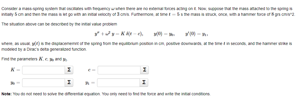 Solved Consider a mass-spring system that oscillates with | Chegg.com