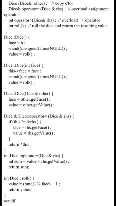 Solved Give dice i, implement the function void prob3(int n, | Chegg.com