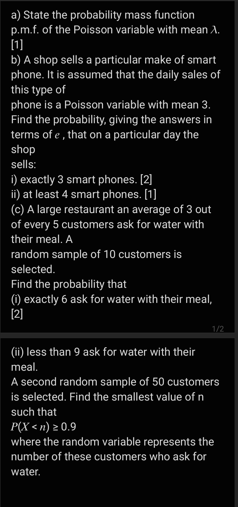 Solved a) ﻿State the probability mass functionp.m.f. ﻿of the | Chegg.com
