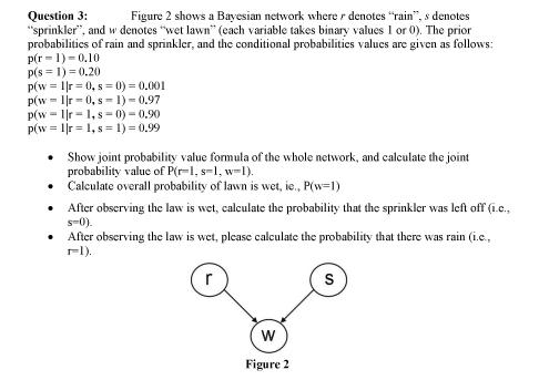 Solved Question 3: Figure 2 shows a Bayesian network where r | Chegg.com