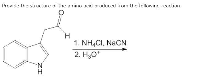 Solved Provide the structure of the amino acid produced from | Chegg.com