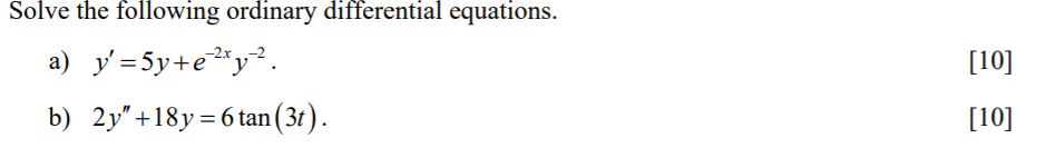 Solved Solve the following ordinary differential equations. | Chegg.com
