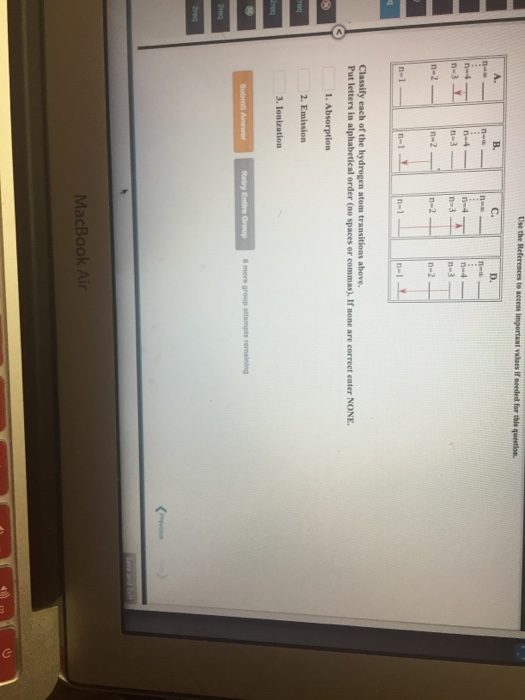 Solved Classify each of the hydrogen atom transitions | Chegg.com