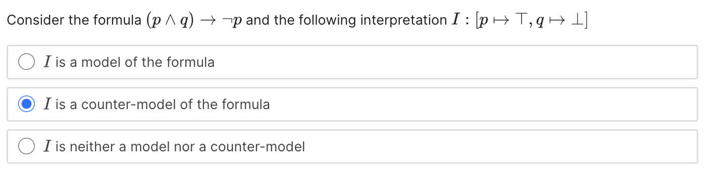 Solved Consider the formula (p^(^())q)->notp and the | Chegg.com