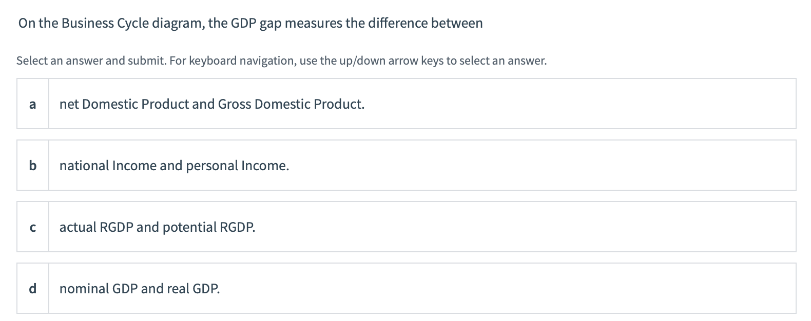 Solved On the Business Cycle diagram, the GDP gap measures | Chegg.com
