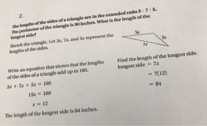 Solved 2. s of the sides of a triangle are in the extended | Chegg.com