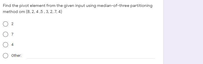 Solved Find The Pivot Element From The Given Input Using 0331