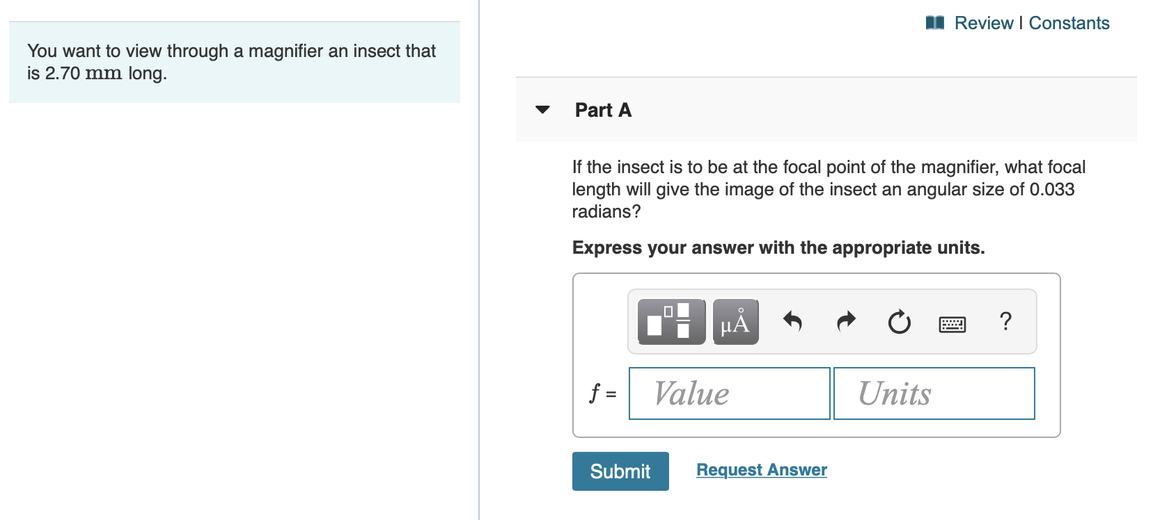 Solved II Review | Constants You want to view through a | Chegg.com