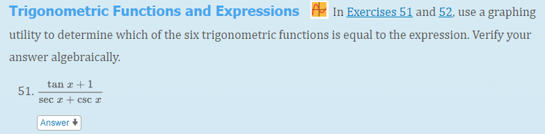 Solved Trigonometric Functions and Expressions In Exercises | Chegg.com