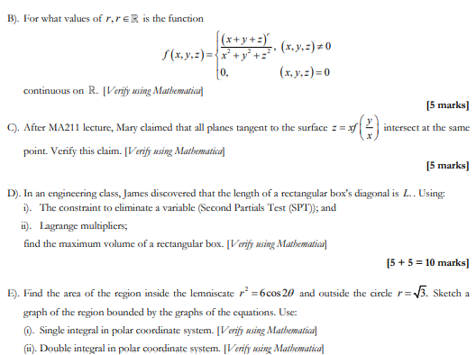 B). For what values of r,r∈R is the function | Chegg.com