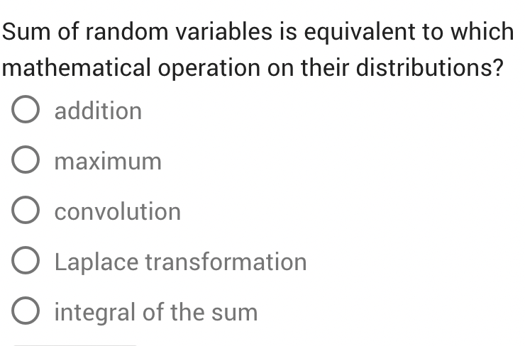 Solved Observed outcome is typically a sum of many random | Chegg.com