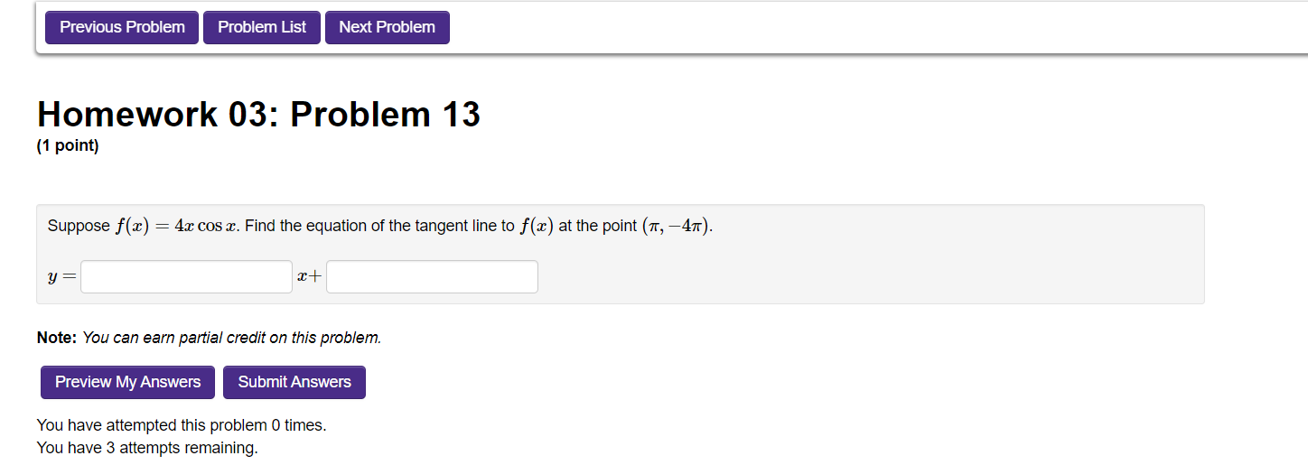 Solved Homework 03: Problem 13 (1 point) Suppose | Chegg.com