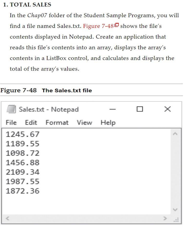 Solved 1. TOTAL SALES In the Chap07 folder of the Student | Chegg.com