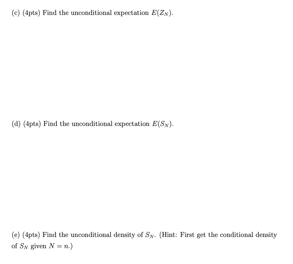 Solved (20pts) ﻿Suppose N ﻿is a discrete random variable | Chegg.com