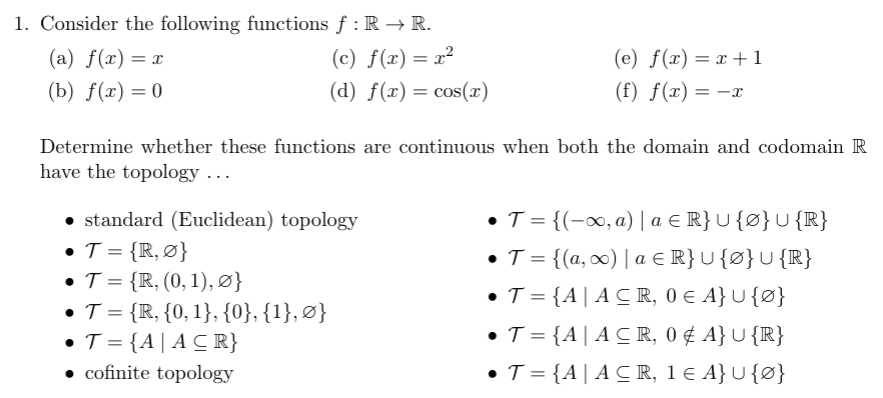 Solved Consider The Following Functions Fr→r A Fxx 