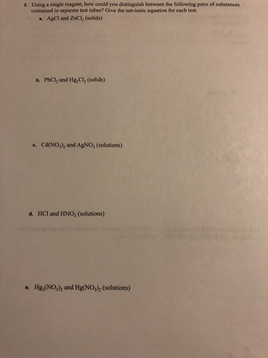 Solved Write net-ionic equations for all the reactions | Chegg.com