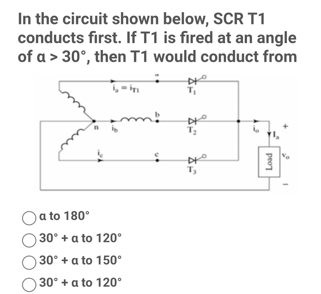 Solved In the circuit shown below, SCR T1 conducts first. If | Chegg.com